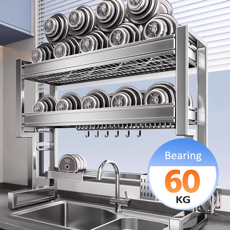iSPECLE Rak Pinggan Sinki 1/2 Tiers Dish Drainer Rack 304 Stainless ...