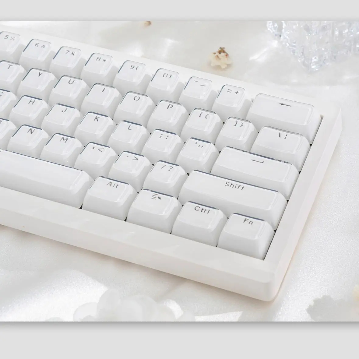 136 Keys White Translucent Clear Shine Through ABS Keycaps Jello ...