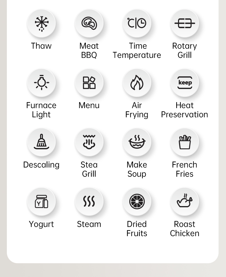 TJean Steam Oven Multifunctional Household Steam Air fryer Oven Steamer ...