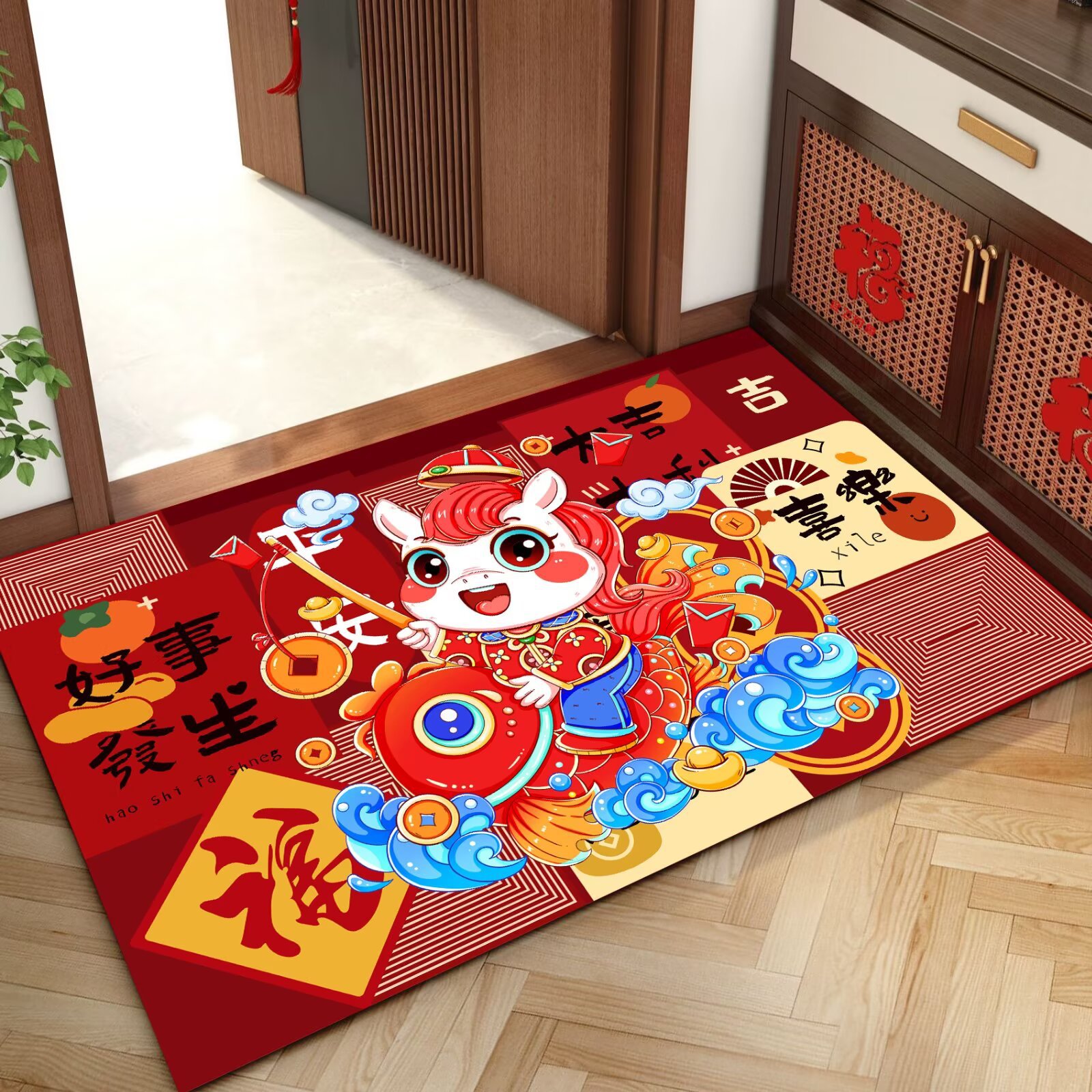 2026 Horse Year Floor Mat CNY Lucky Door Mat New Year Anti slip Foot ...