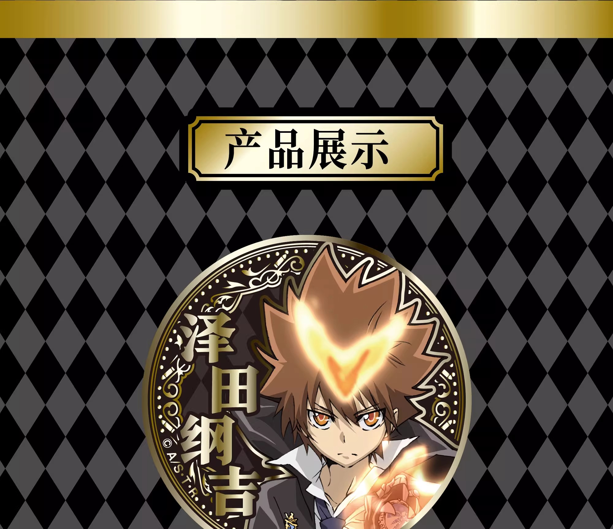 Genuine Home Tutor Reborn gold-plated badge Bashir Tsunayoshi and ...