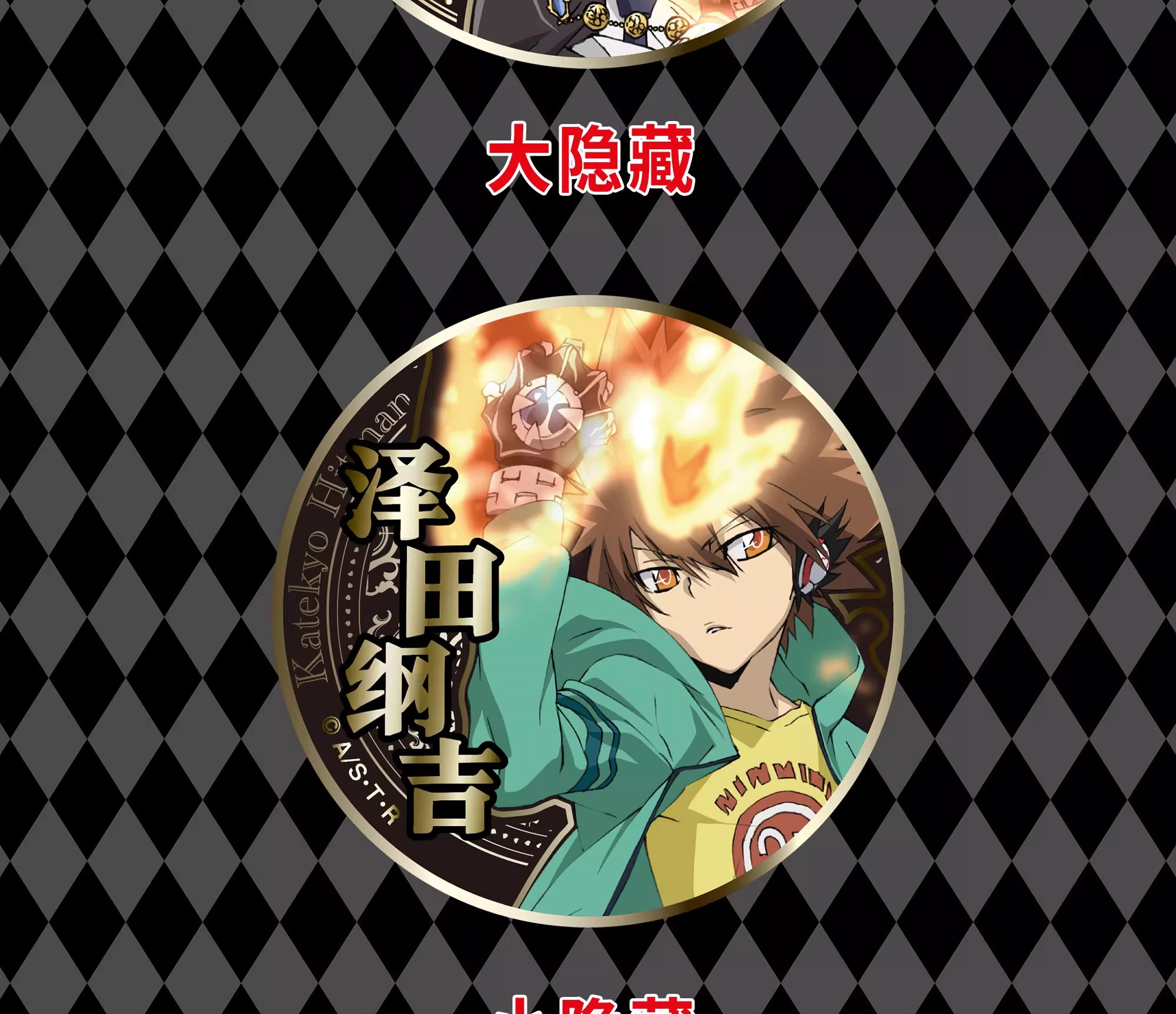 Genuine Home Tutor Reborn gold-plated badge Bashir Tsunayoshi and ...