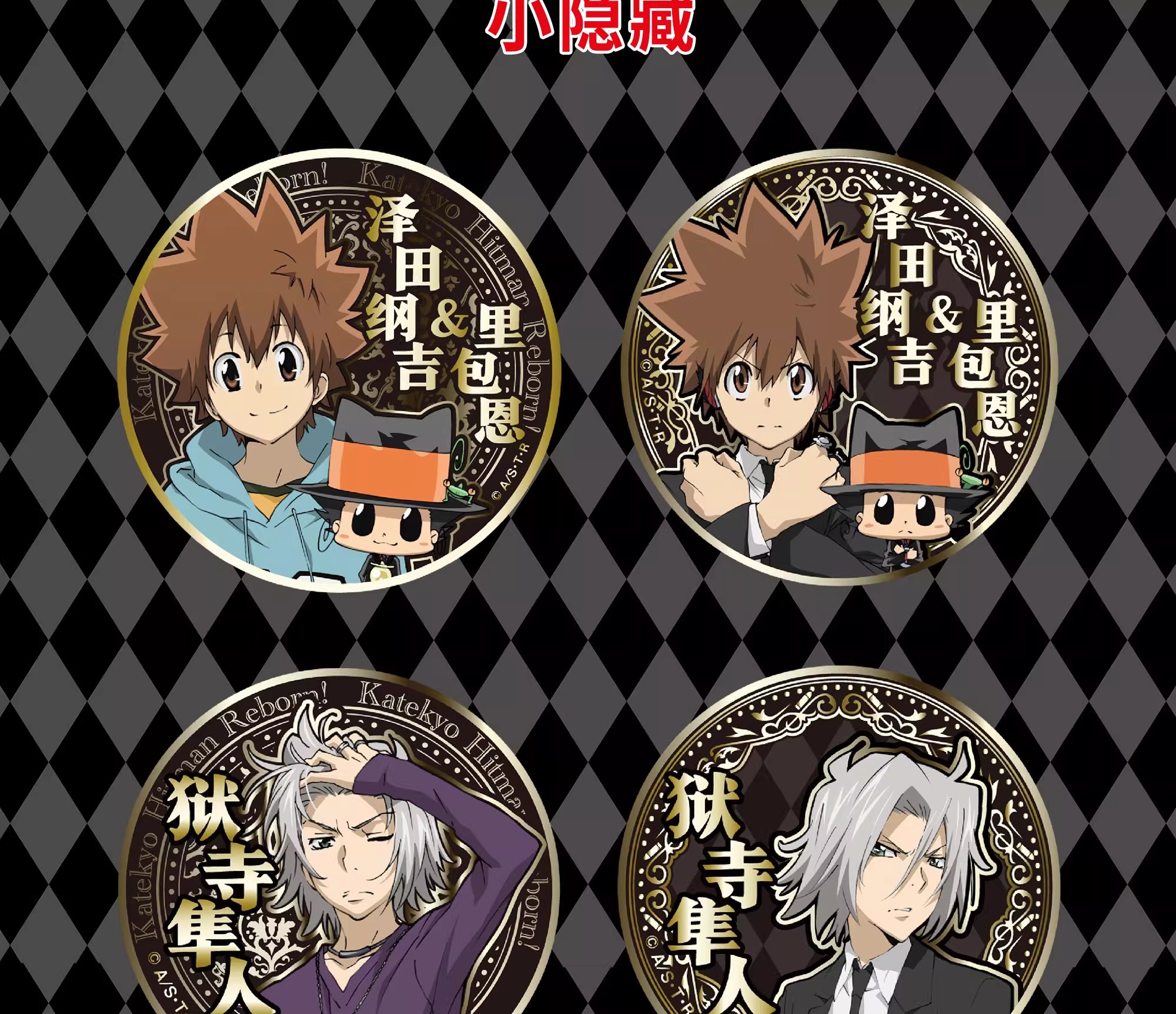 Genuine Home Tutor Reborn gold-plated badge Bashir Tsunayoshi and ...