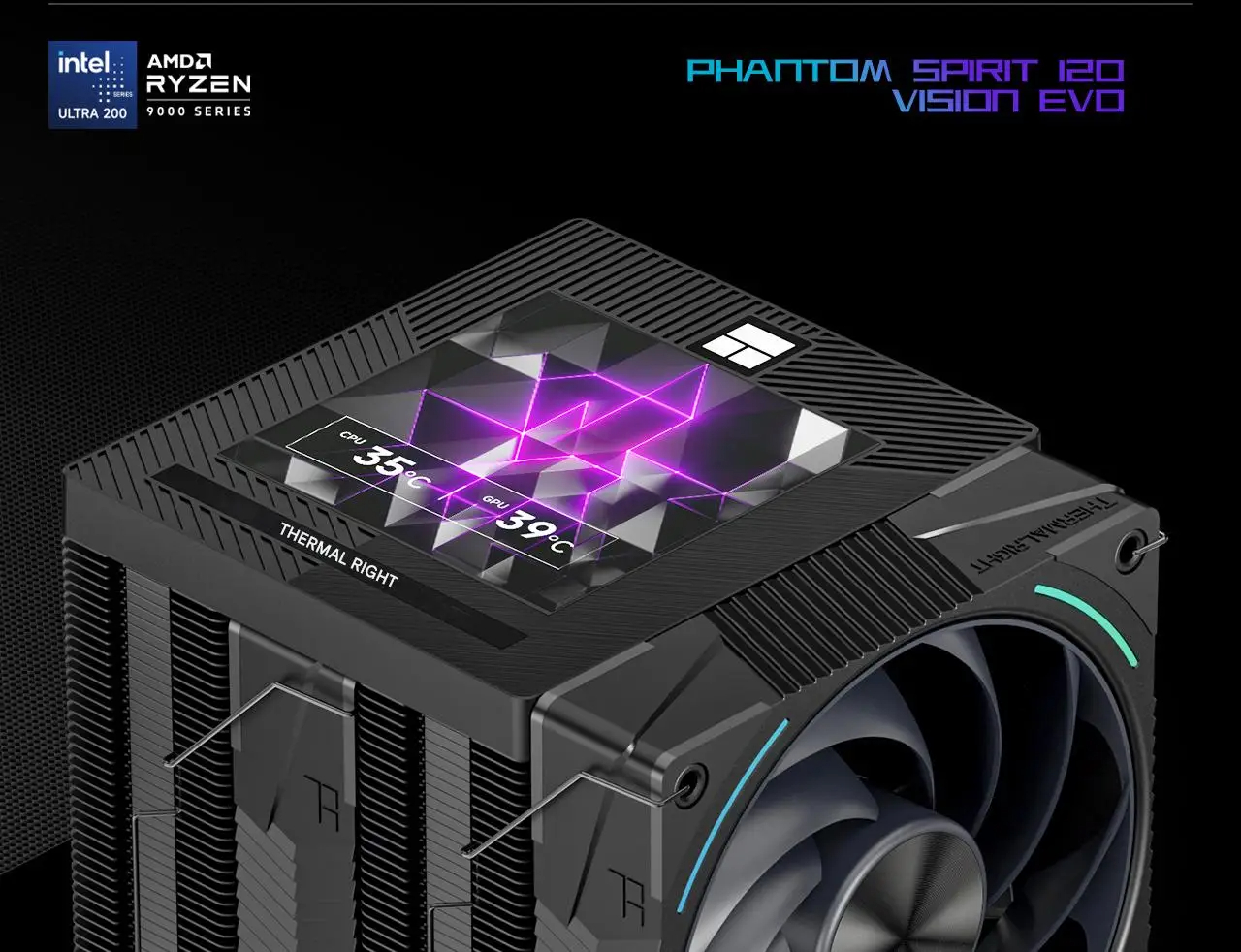Thermalright PHANTOM SPIRIT 120 VISION SNOW 3.95-Inch Screen CPU Air ...