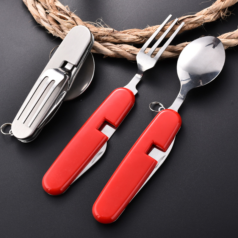 4-in-1 Portable Foldable Utensil Set Multifunction Outdoor Stainless ...