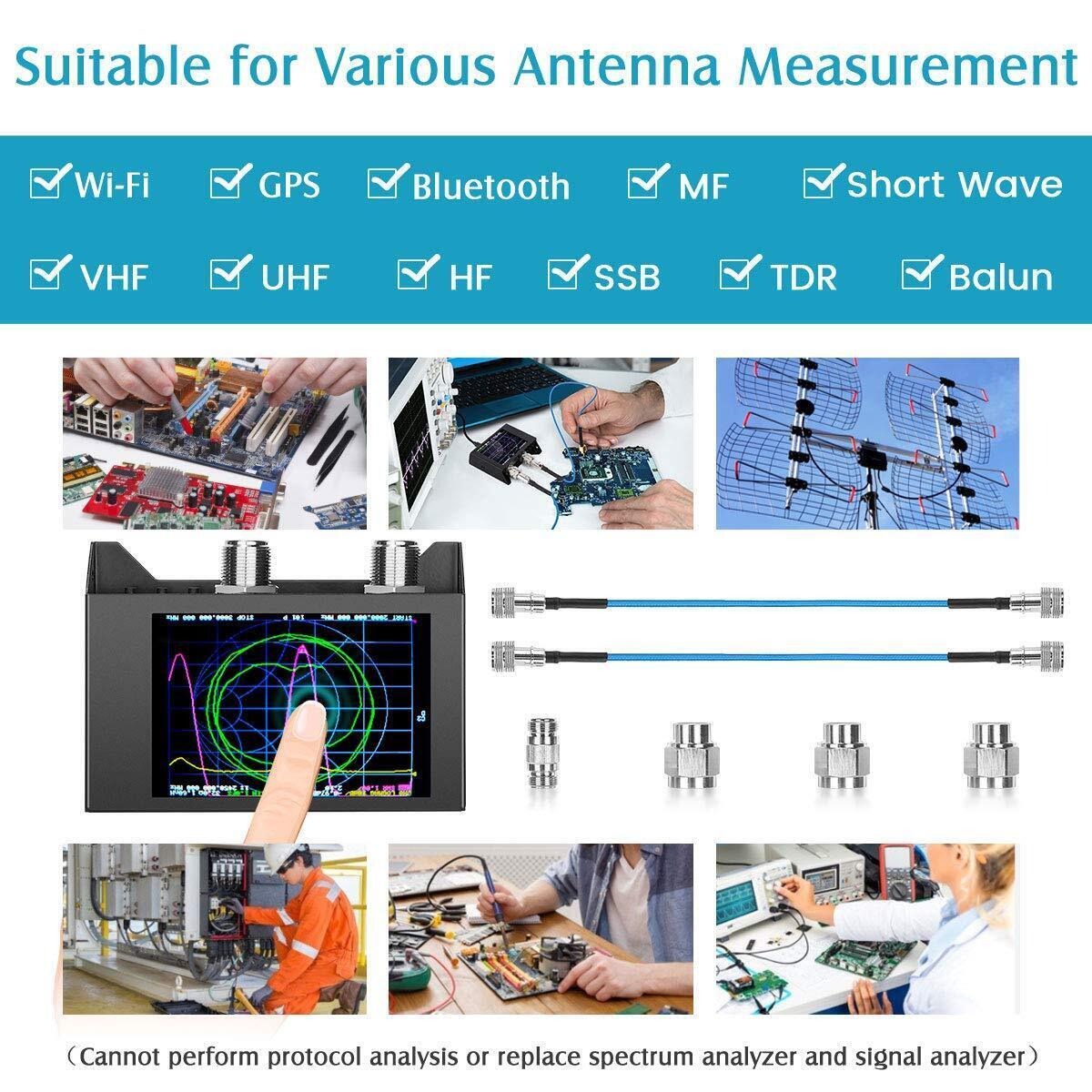 NanoVna SAA-2N VNA Antenna Analyzer,SEESII 50KHz -3GHz Vector Network ...