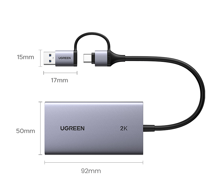 UGREEN 2 IN 1 HDMI to USB Video&Audio Capture Card 4K 30Hz Loop-out 2K ...