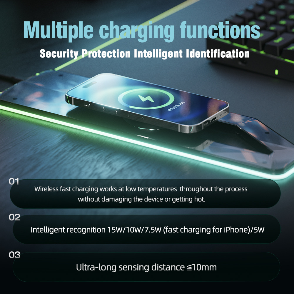 Gaming Mouse Pad | Quick Charging Wireless Charging RGB Gaming Mouse ...