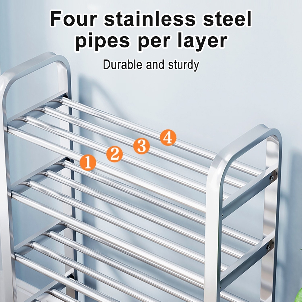 Multi-Layer Stainless Steel Shoe Rack Indoor Outdoor Cabinet Rack Besi ...