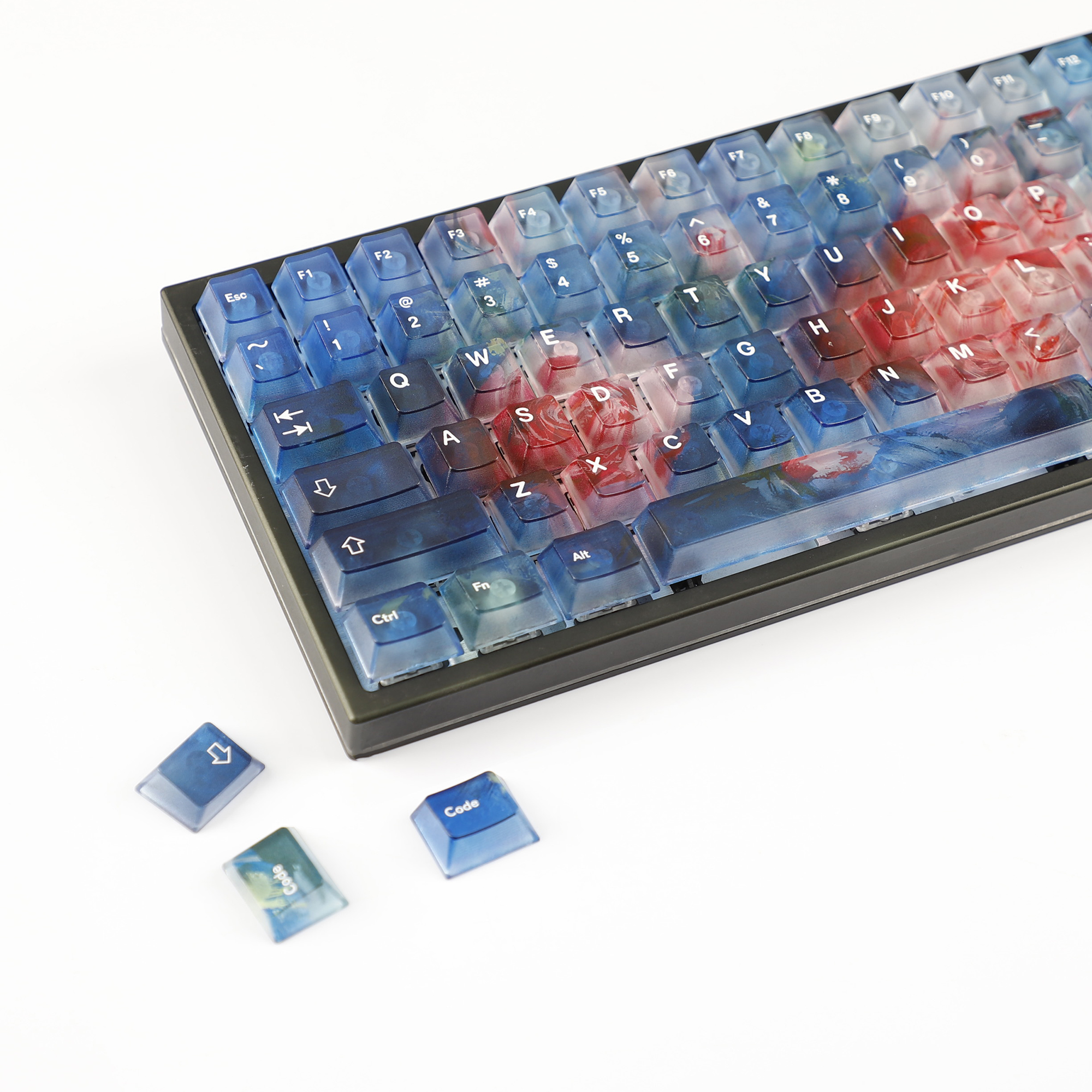 YMDK Rose Sorrow Starry Sky Theme 122 Keys Frosted Clear PC Cherry ...