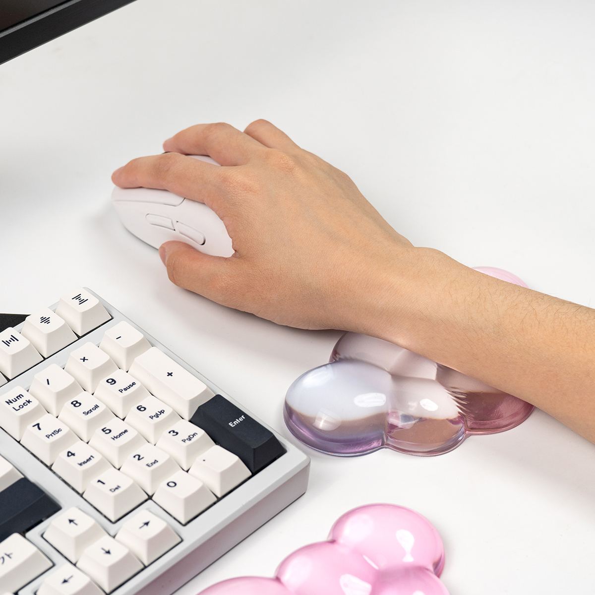 Ergonomic Cloud Silicone Gel Keyboard and Mouse Wrist Rest Set Clear ...