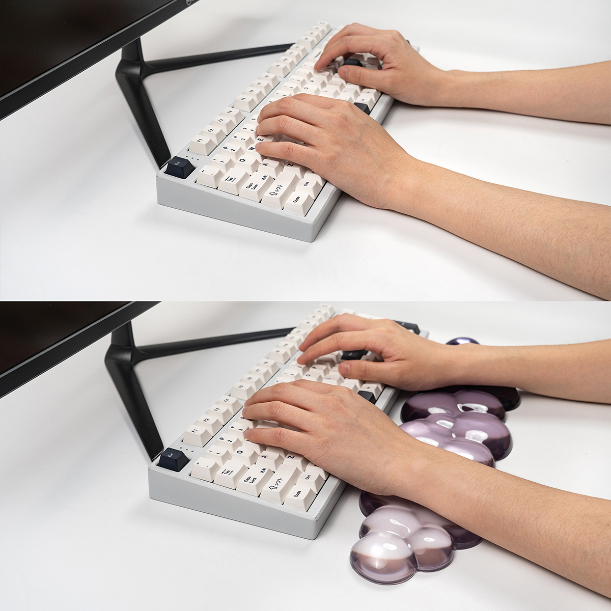 Ergonomic Cloud Silicone Gel Keyboard and Mouse Wrist Rest Set Clear ...