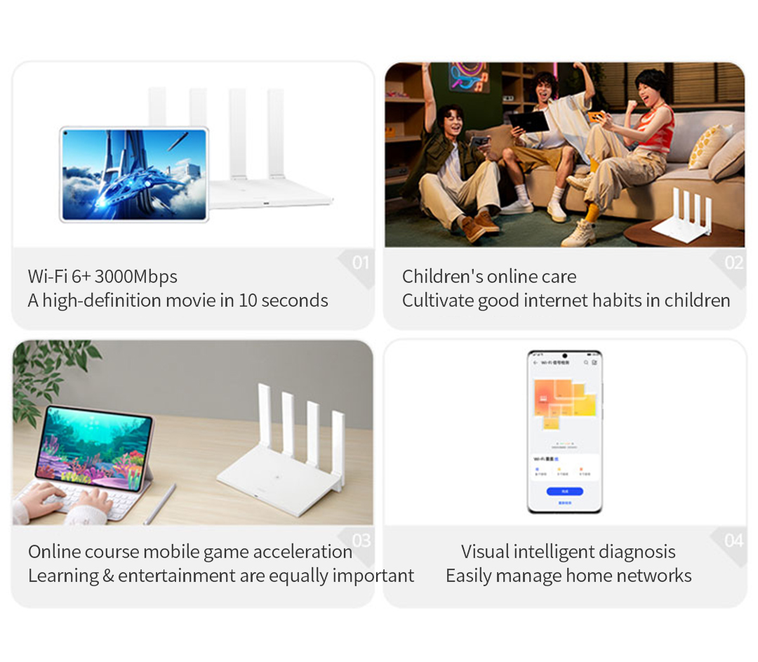 HUAWEI Smart Router AX3 Wi-Fi6+ Max 3000Mbps Gaming Acceleration ...