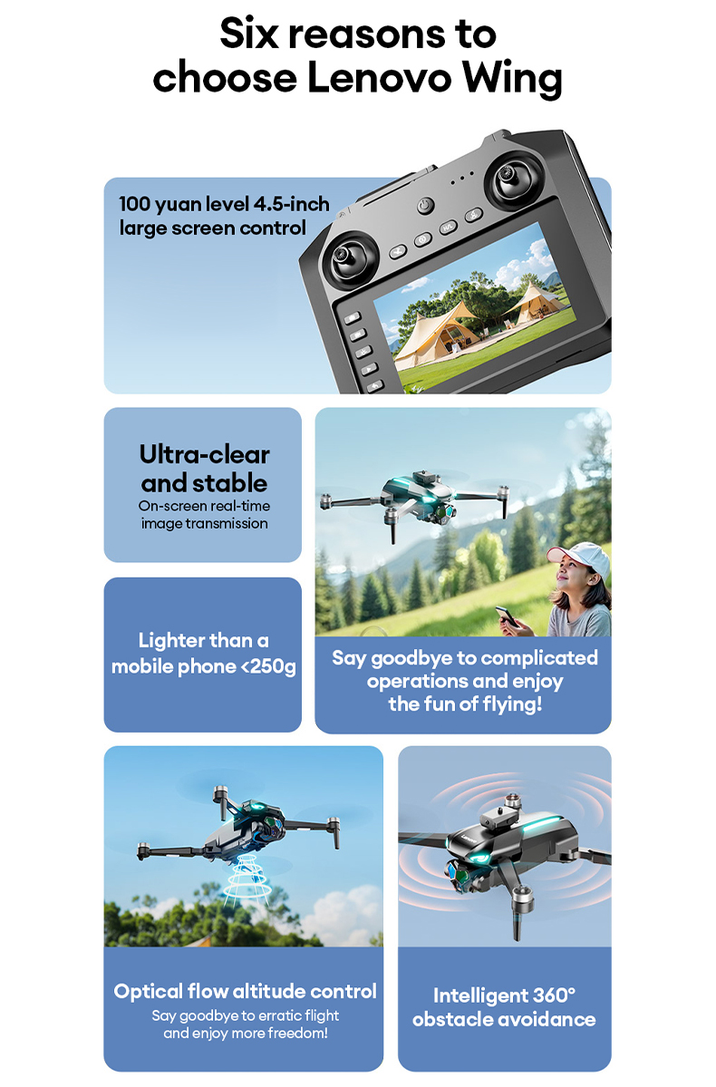 Lenovo Wing - Camera Drone | HD Photography | Intelligent Optical Flow ...