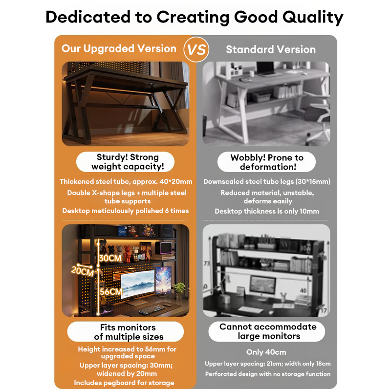 Space Saving Wall-mounted Computer Desk Solid Wood Workstation Meja ...