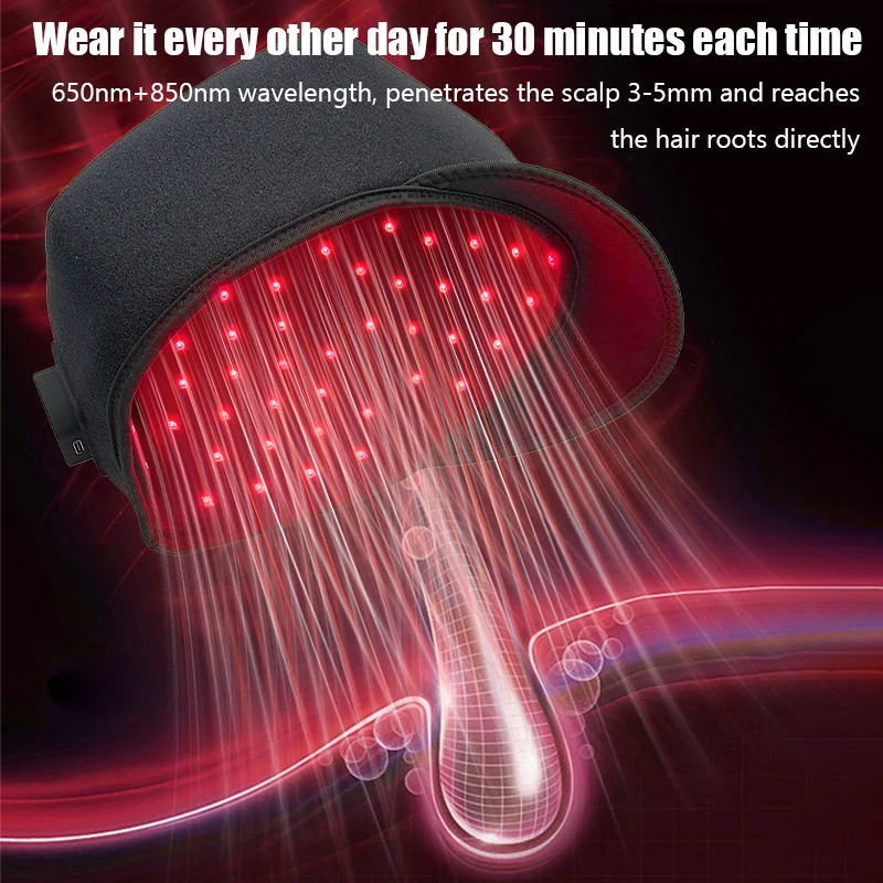Red Light Therapy Device Hat 660nm 850nm Near Infrared LED Helmet Hair ...