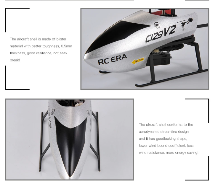 RC ERA C129 V2 RC Stunt Helicopter 4CH 2.4GHz 6-axis Gyroscope Ultra ...