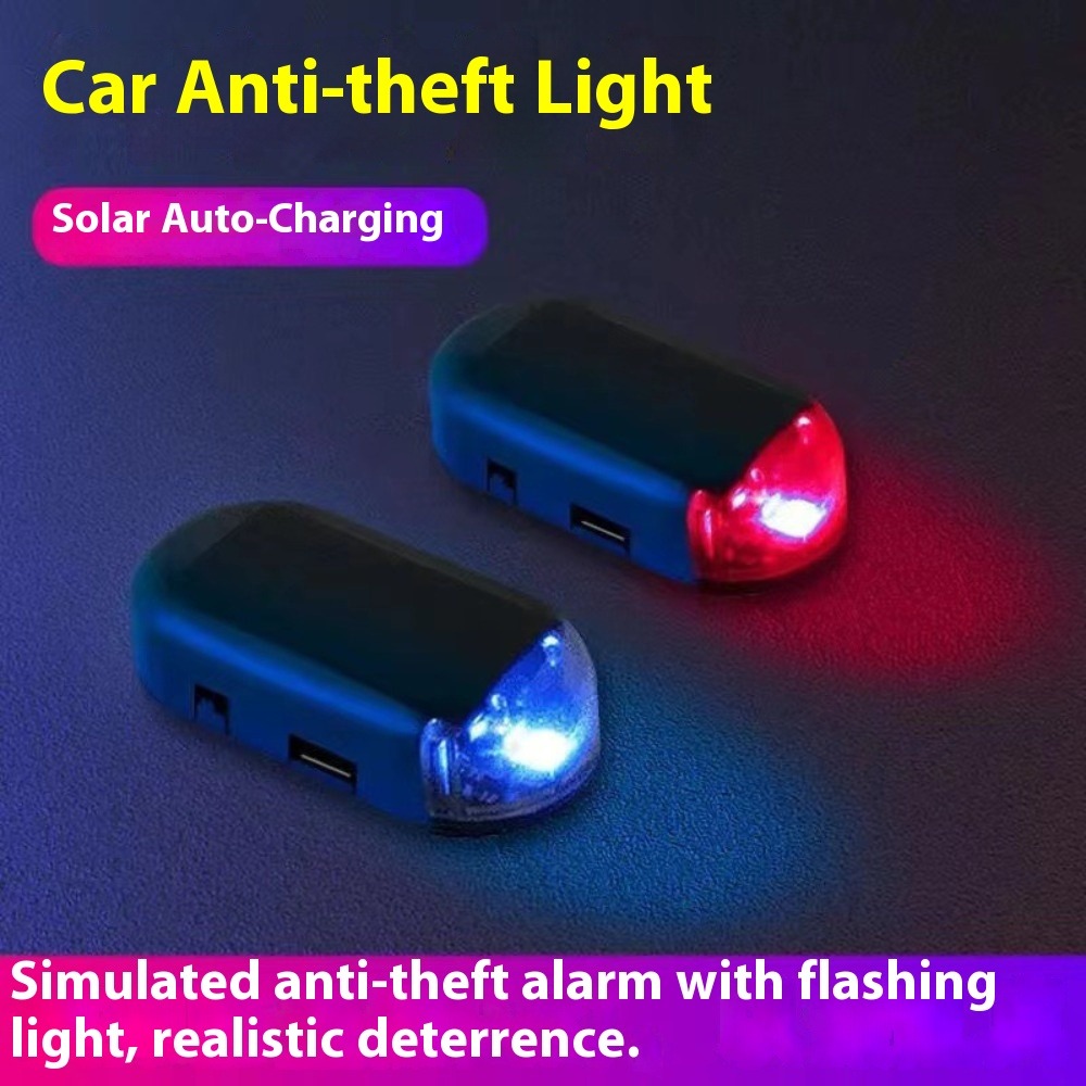 AutoGuard Car LED Solar Security Light Flashing Wireless Anti Theft ...