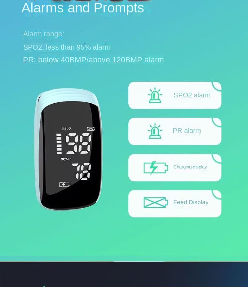 Rechargeable medical pulse oximeter finger clip type hand pulse heart ...