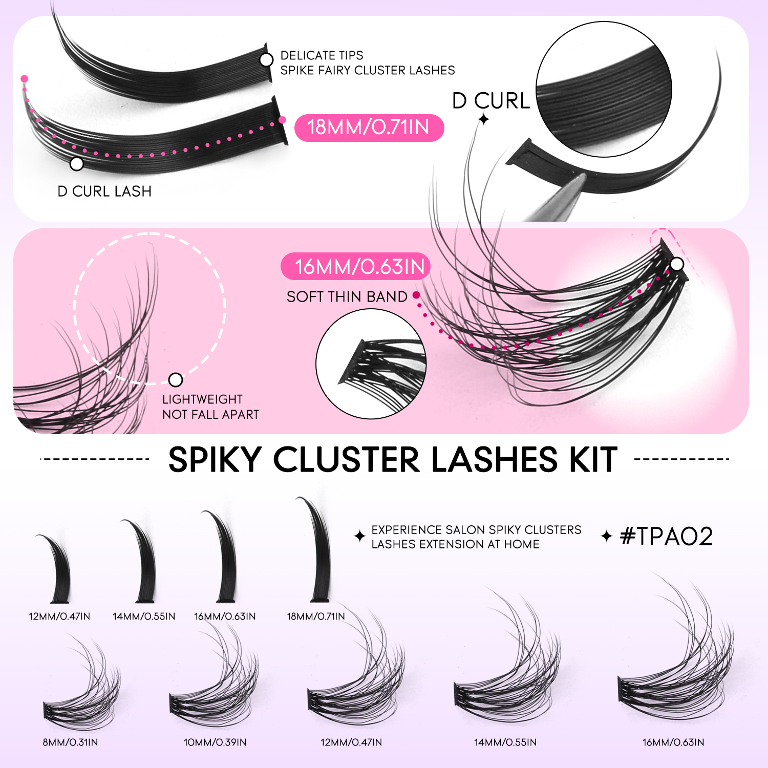 Lash Clusters Kit Lash Spikes Eyelash Clusters Volume Individual Lashes ...