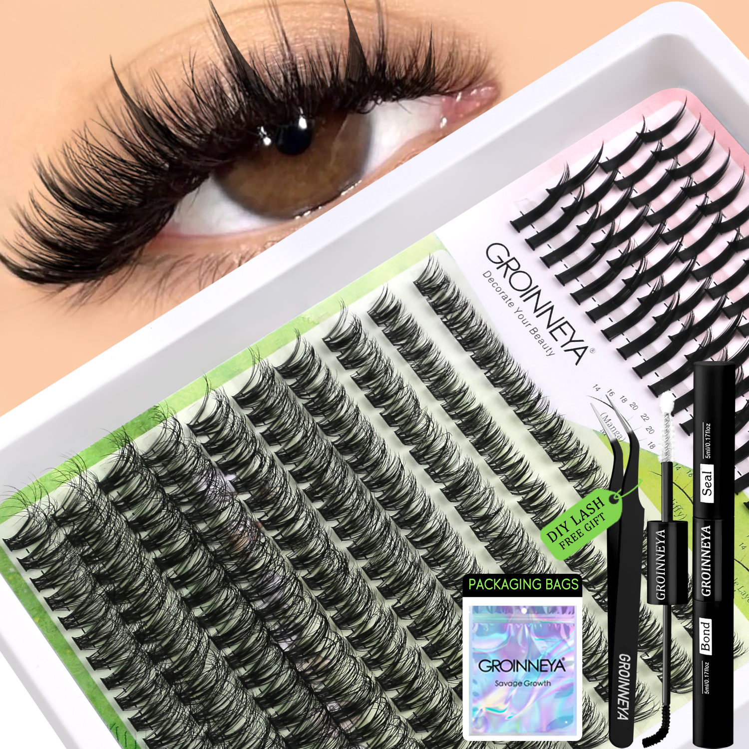 Lash Clusters Kit Lash Spikes Eyelash Clusters Volume Individual Lashes ...
