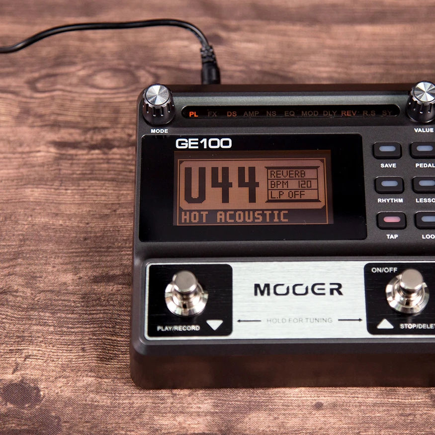 MOOER GE100 Guitar Multi-Effect Pedal Processor Recording 180s, 8 ...