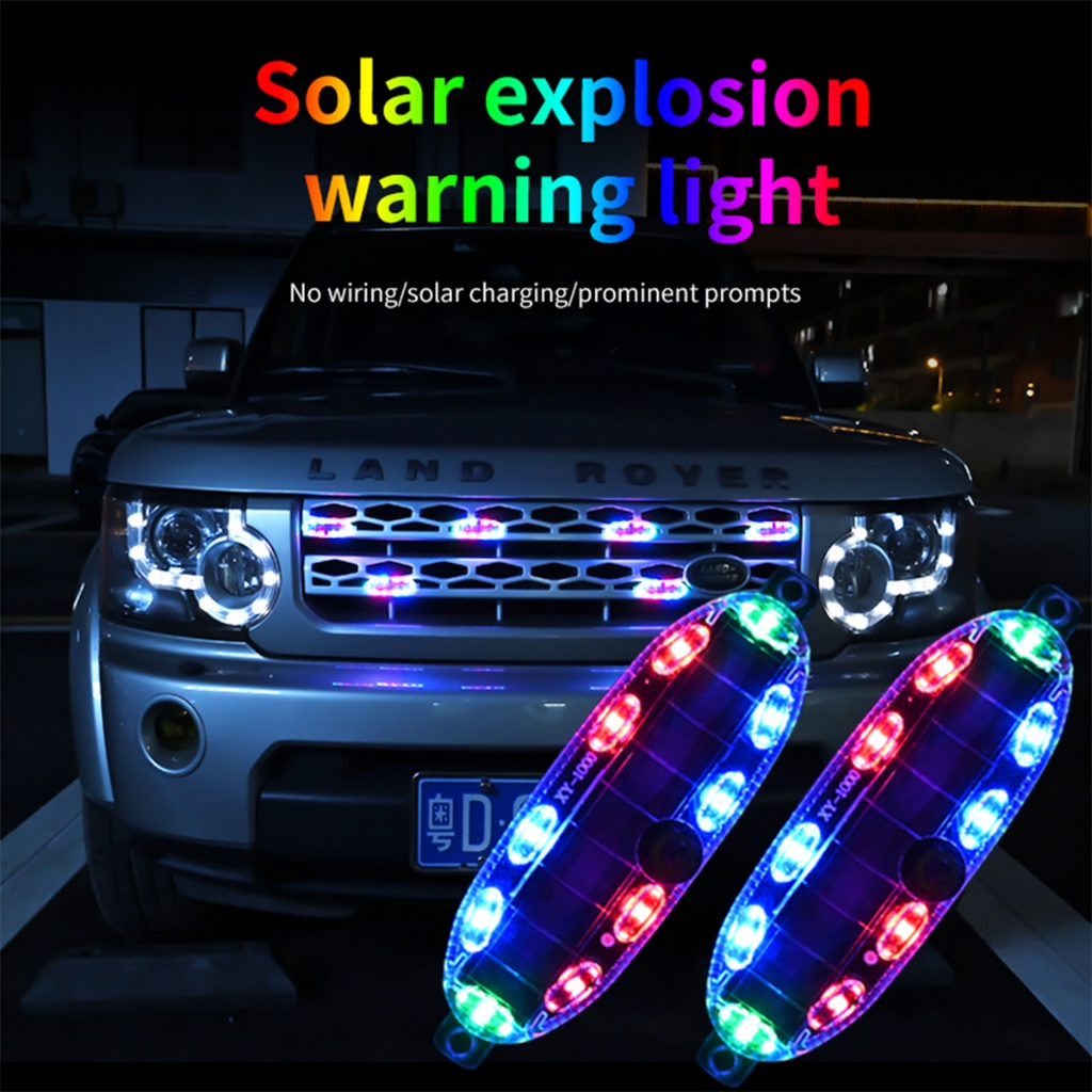 Solar Power Strobe Warning Lights LED Flashlight Night Caution Strobe ...