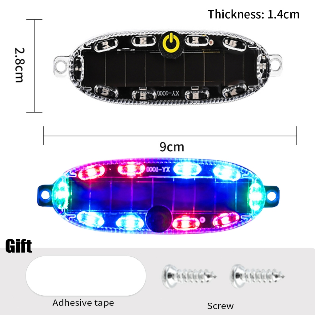 Solar Power Strobe Warning Lights LED Flashlight Night Caution Strobe ...