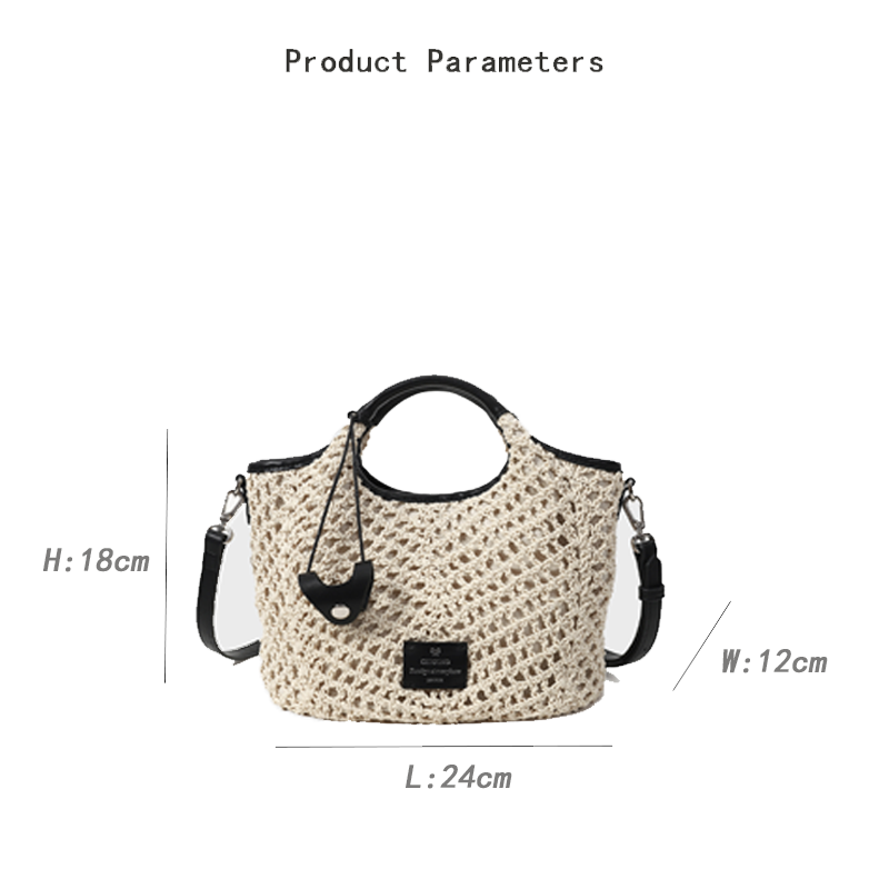 Chio2nd Small Tote Bag Women's Hollow Woven Bag Portable Shoulder ...