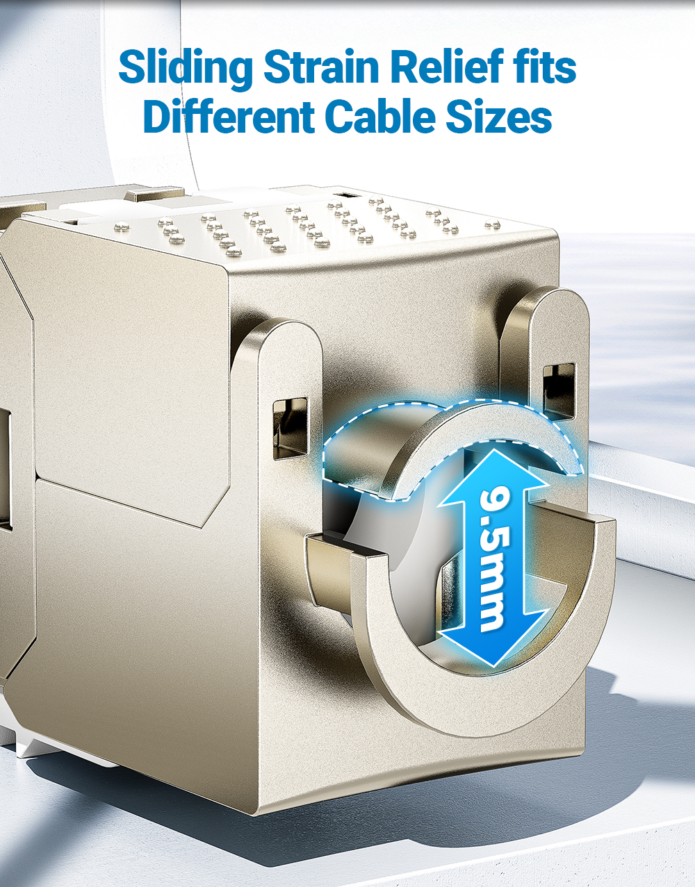AMPCOM Pro+ CAT7/6A/6 Shielded Keystone Jack Zinc Alloy Toolless RJ45 ...