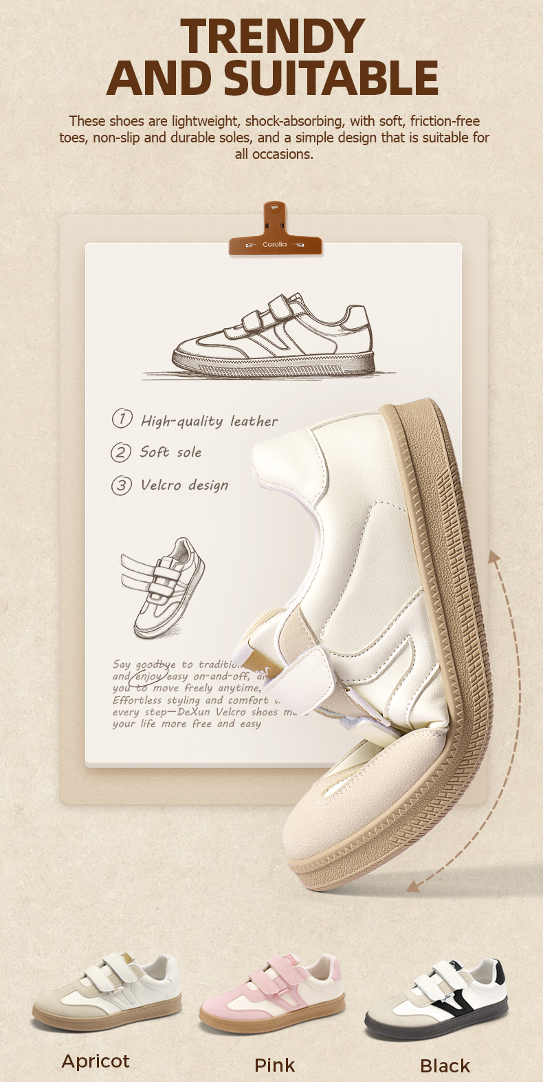 Corolla Velora Soft Shoes - Elegant Design with Velcro Closure | Shopee ...