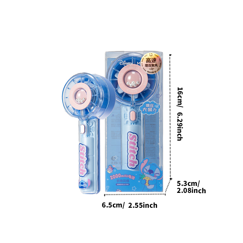 MINISO Disney Stitch Food Party Series Transparent Cooling Fan Turbo ...
