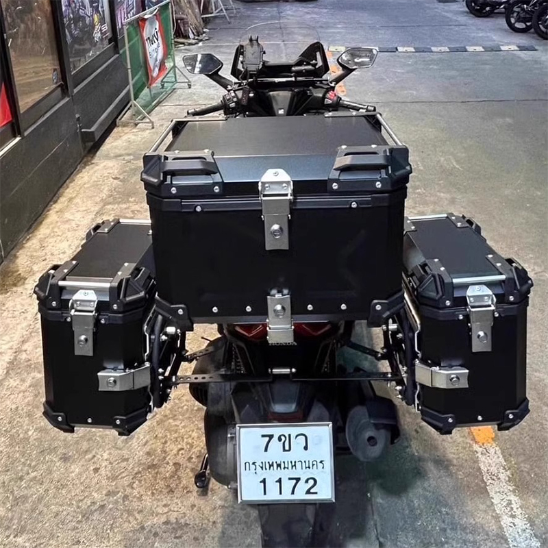 Aluminium top box 45/57/65L Motorcycle Box moto with Universal Base ...