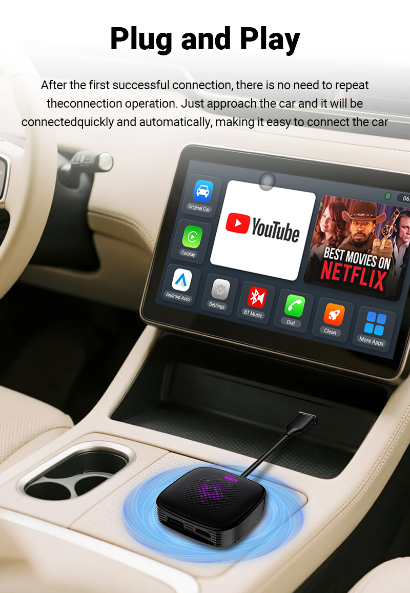 XUDA Wireless CarPlay Android Auto Ai BoxNew Android 14 3In1+HDM|+Hai ...