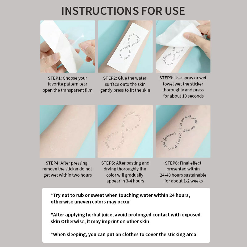 Magic Tattoo Waterproof Temporary Stickers with Inspirational English ...