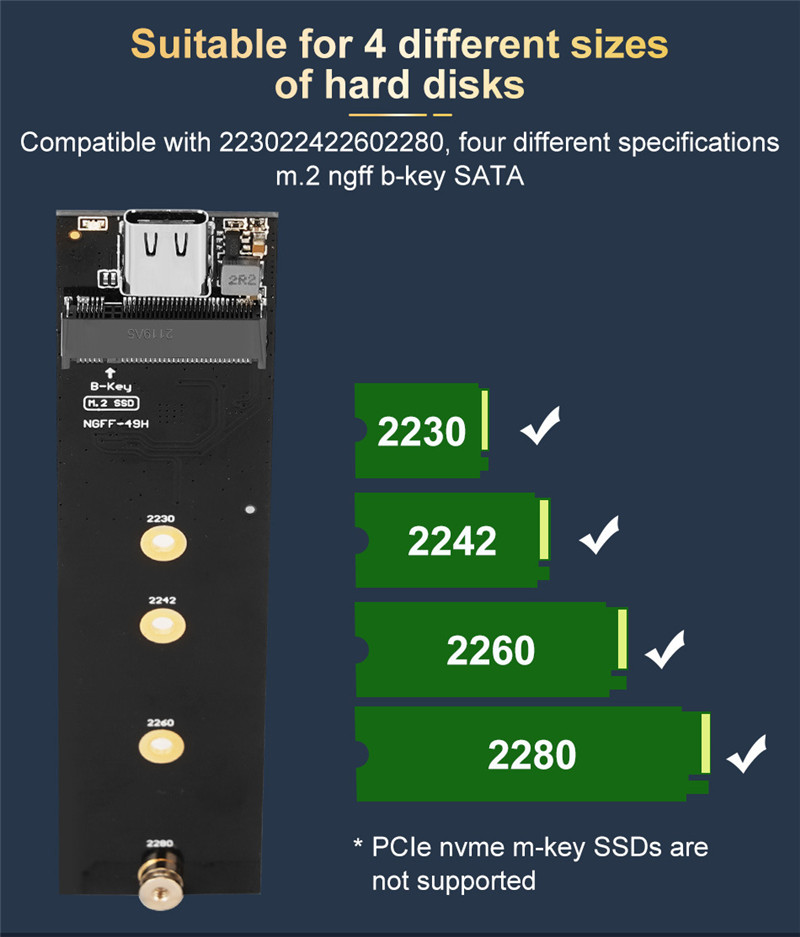 (🚚MY Stock🚚) T24 USB3.1 Type C to M.2 NGFF SSD Enclosure M2 to USBC ...