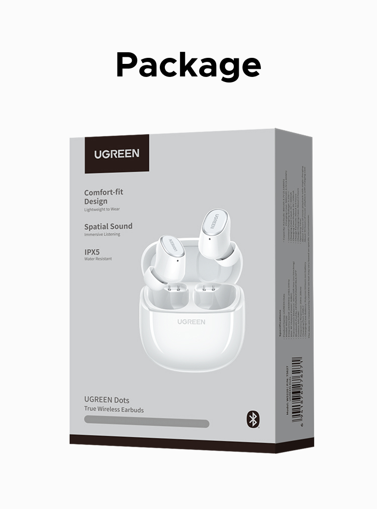 UGREEN Dots Wireless Earbuds Bluetooth 6.0 TWS Earphones 4-Mic Support ...