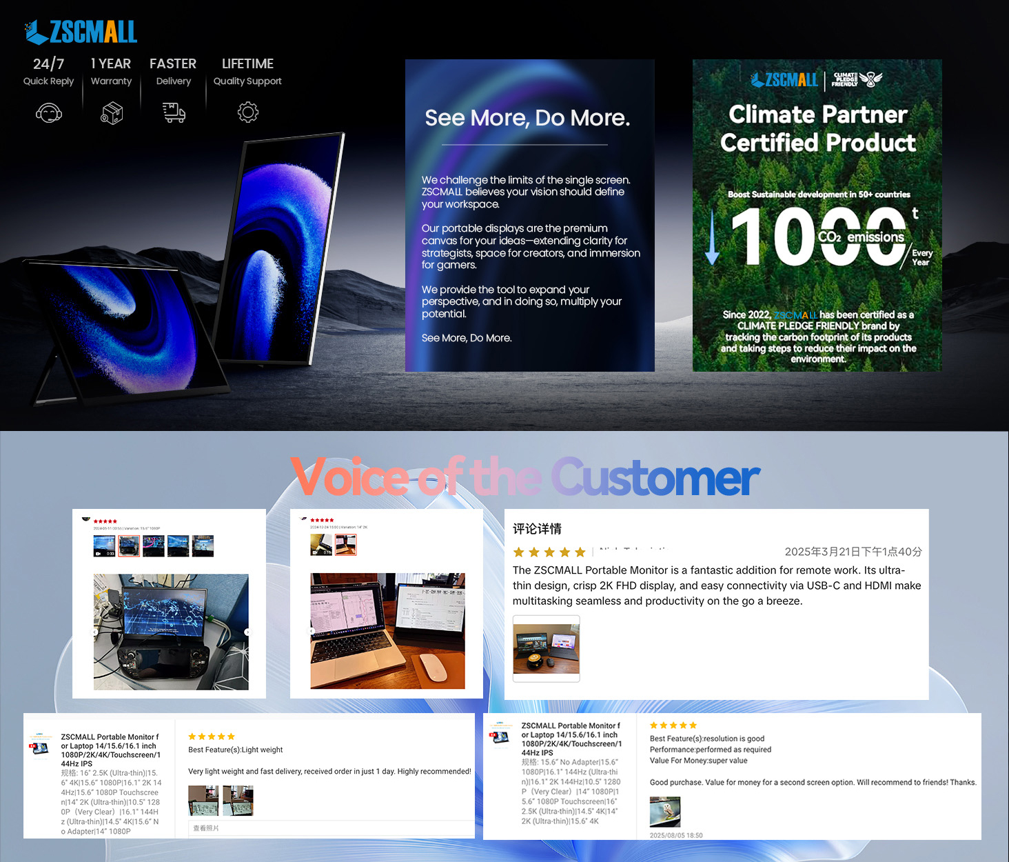 ZSCMALL 15.6" Touch Screen Portable Monitor for Laptop Full HD 1920 x ...