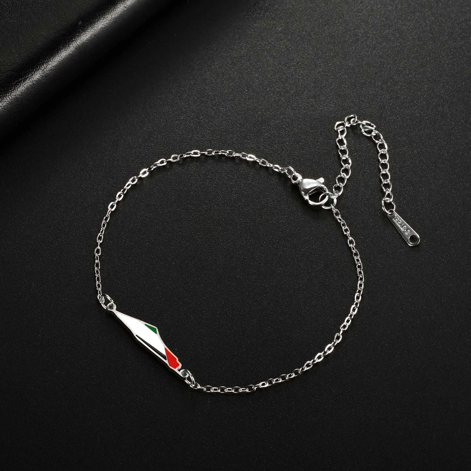 SKYRIM Palestine Flag Drip Oil Map Bracelet Double Layer Bead Chain ...
