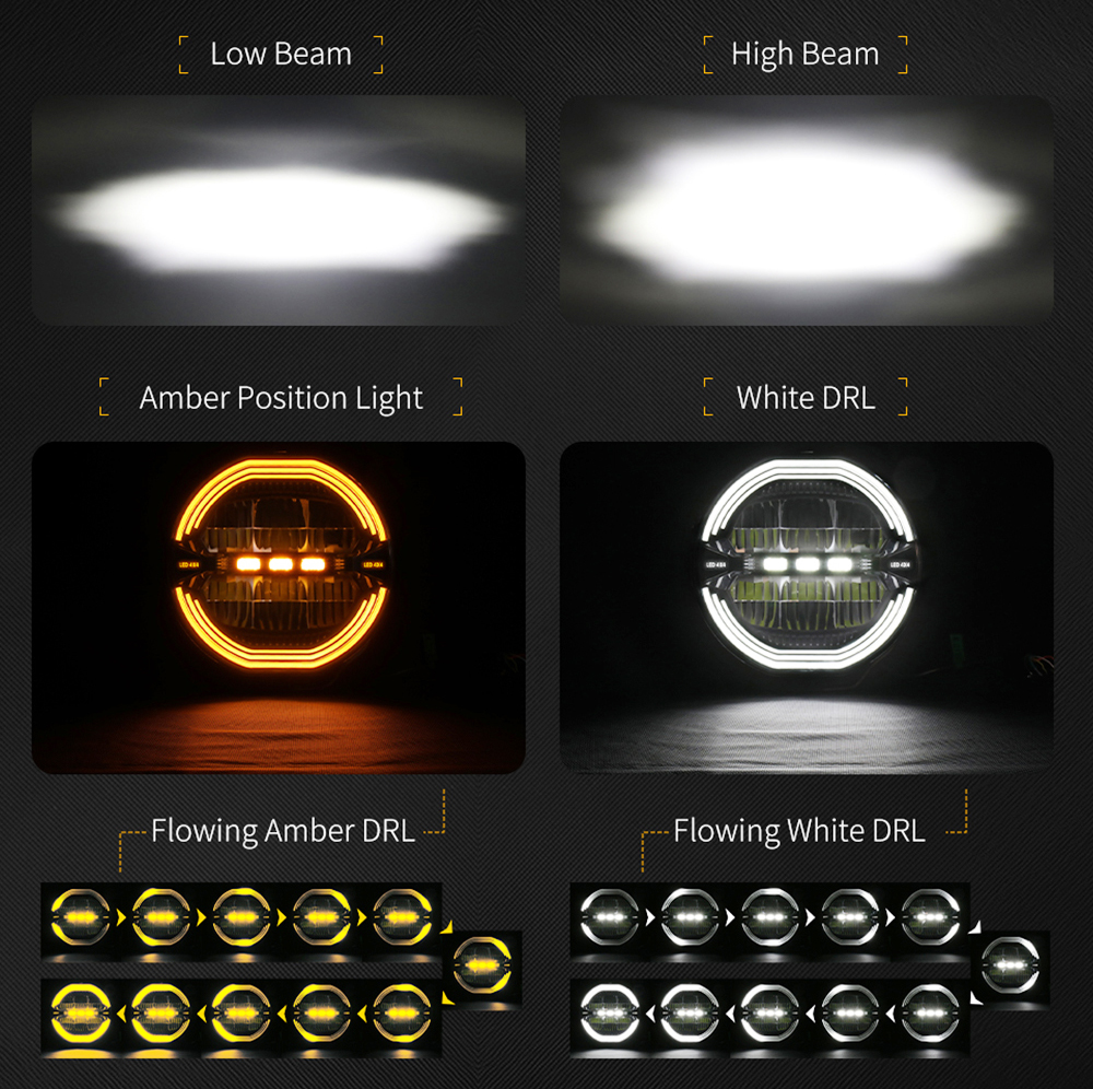 9 Inch Round LED Work Light Super Bright Offroad 3500k Yellow 6000k ...