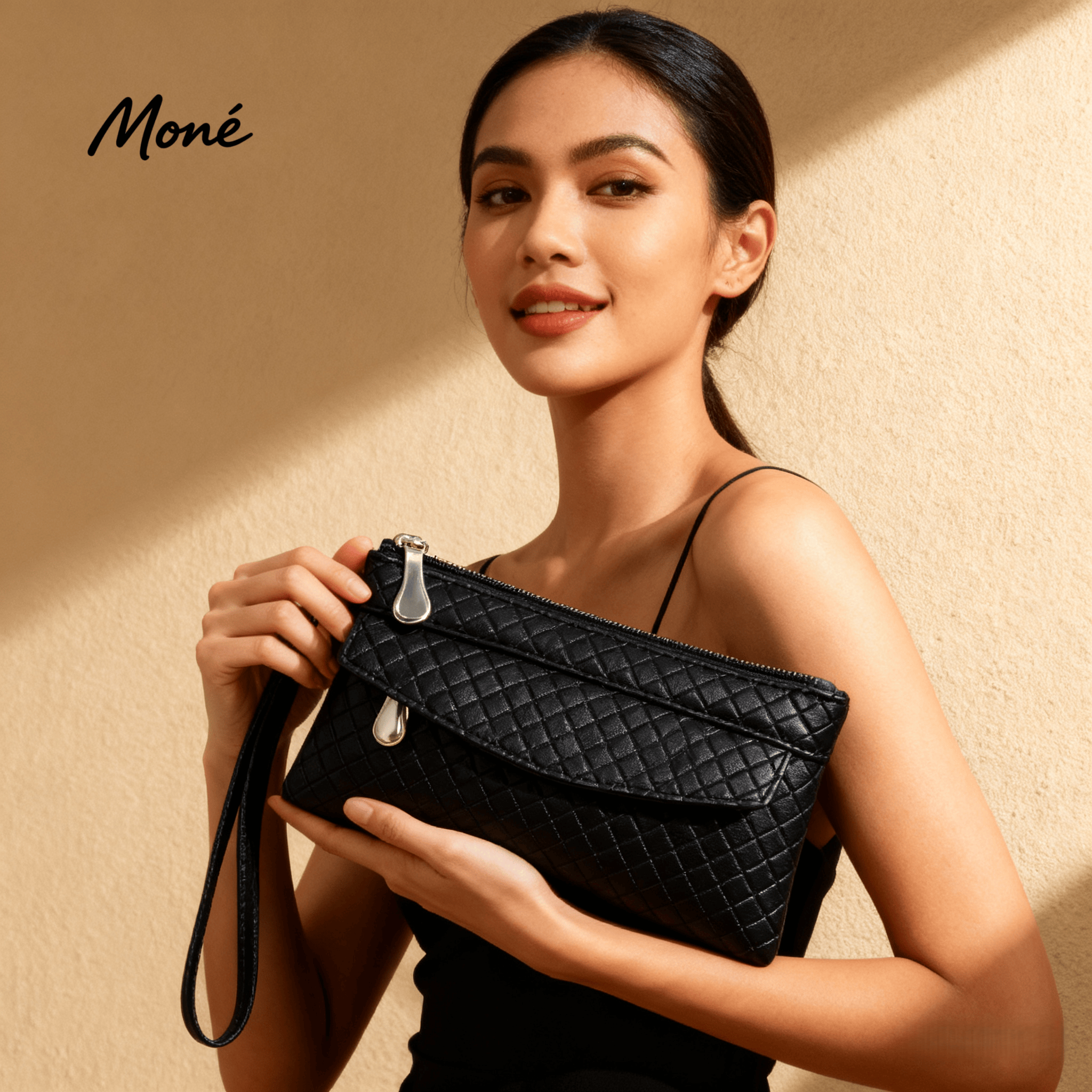 Moné.Women's Handbag with Simple Korean Embossed Grid Pattern Women's ...
