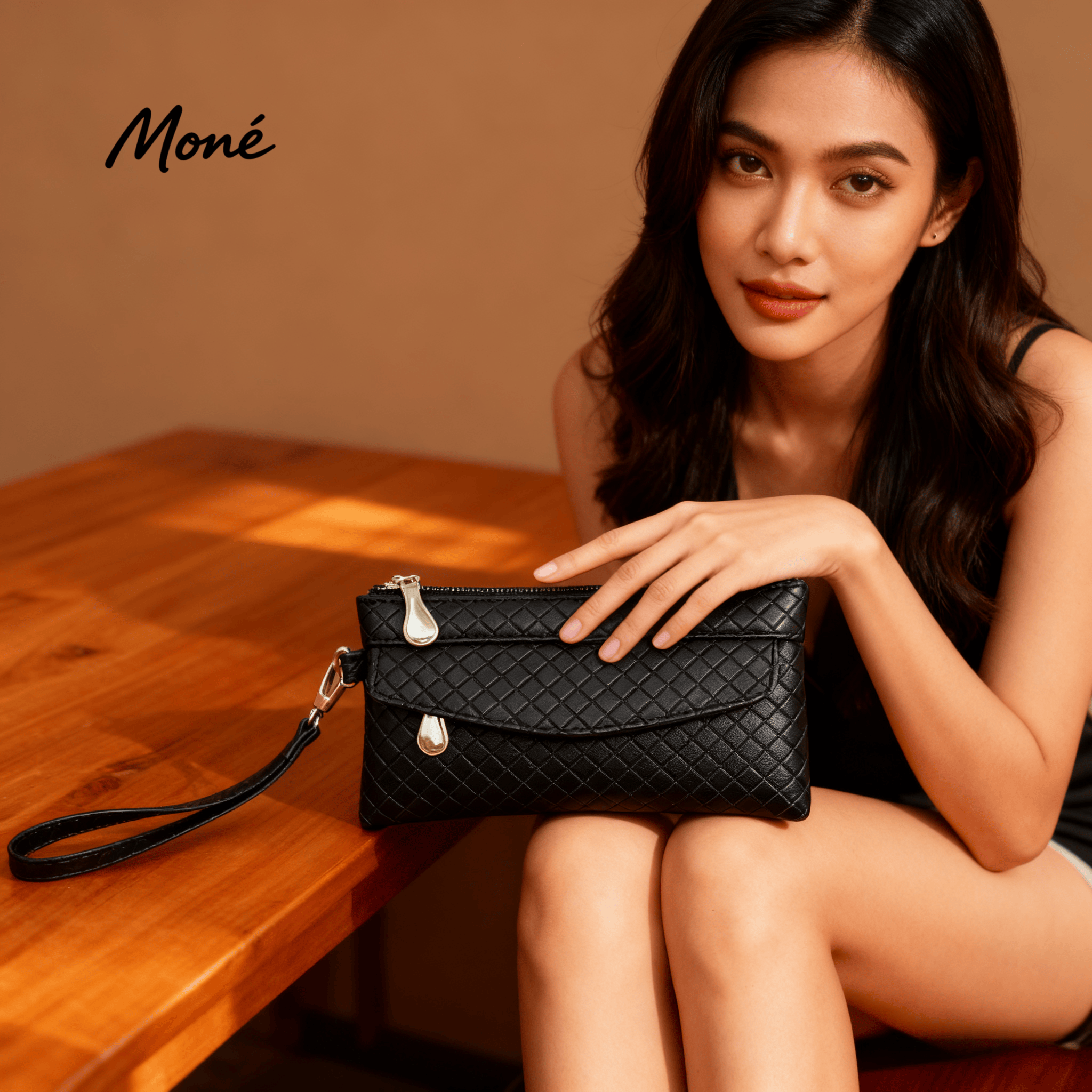 Moné.Women's Handbag with Simple Korean Embossed Grid Pattern Women's ...