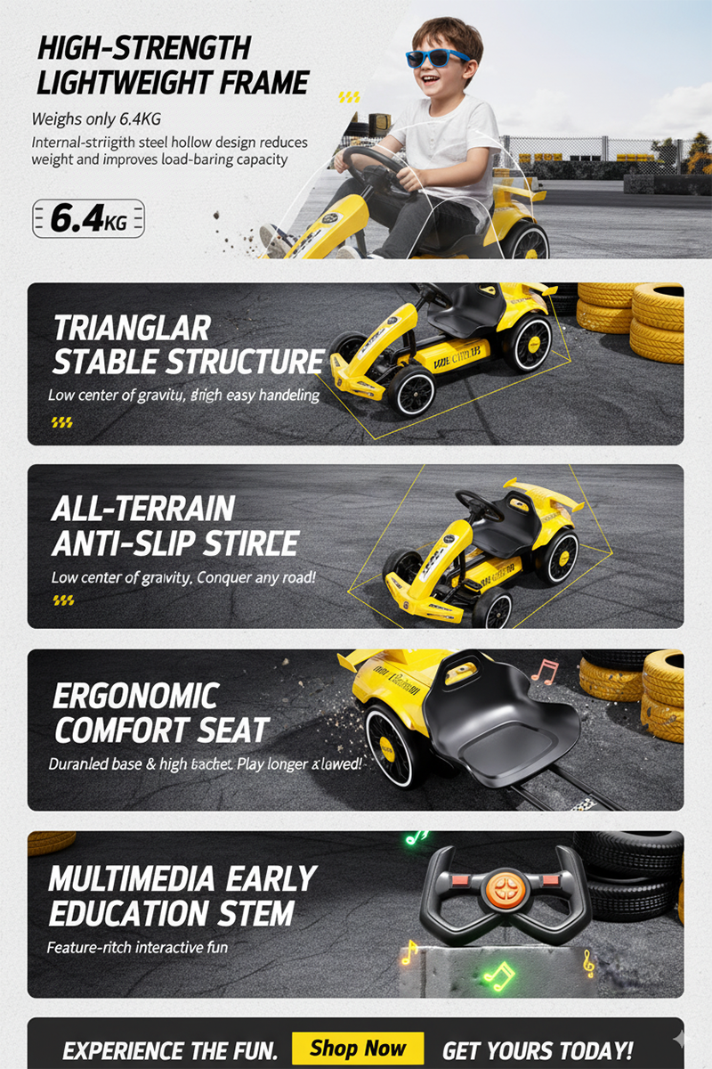 In stock Beige Kid Electric Go Kart R/C 3-15 tahun Ride outside with ...