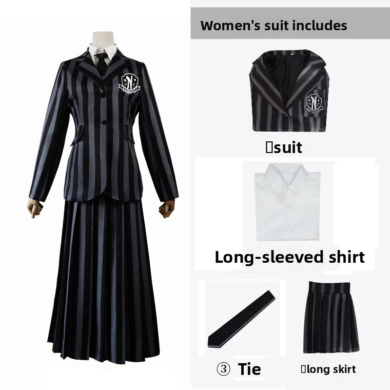 Wednesday Wednesday cos Adams Family Heroine Same Style School Uniform ...