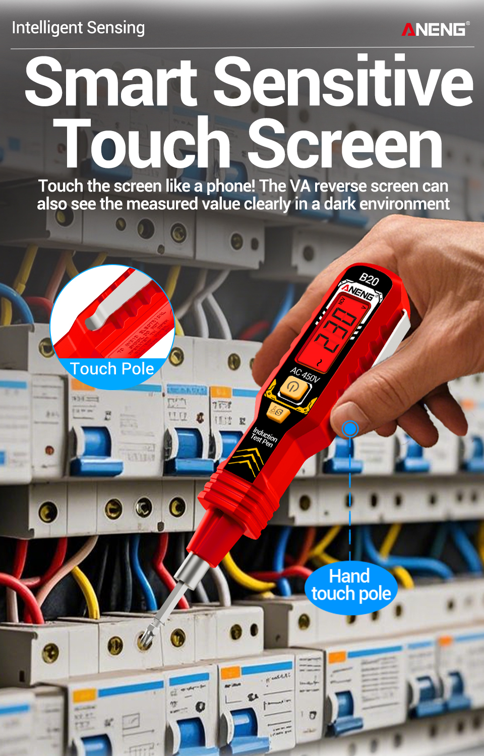 ANENG B20 Insulated Voltage Tester Pen Double Head Screwdriver Dual-use ...