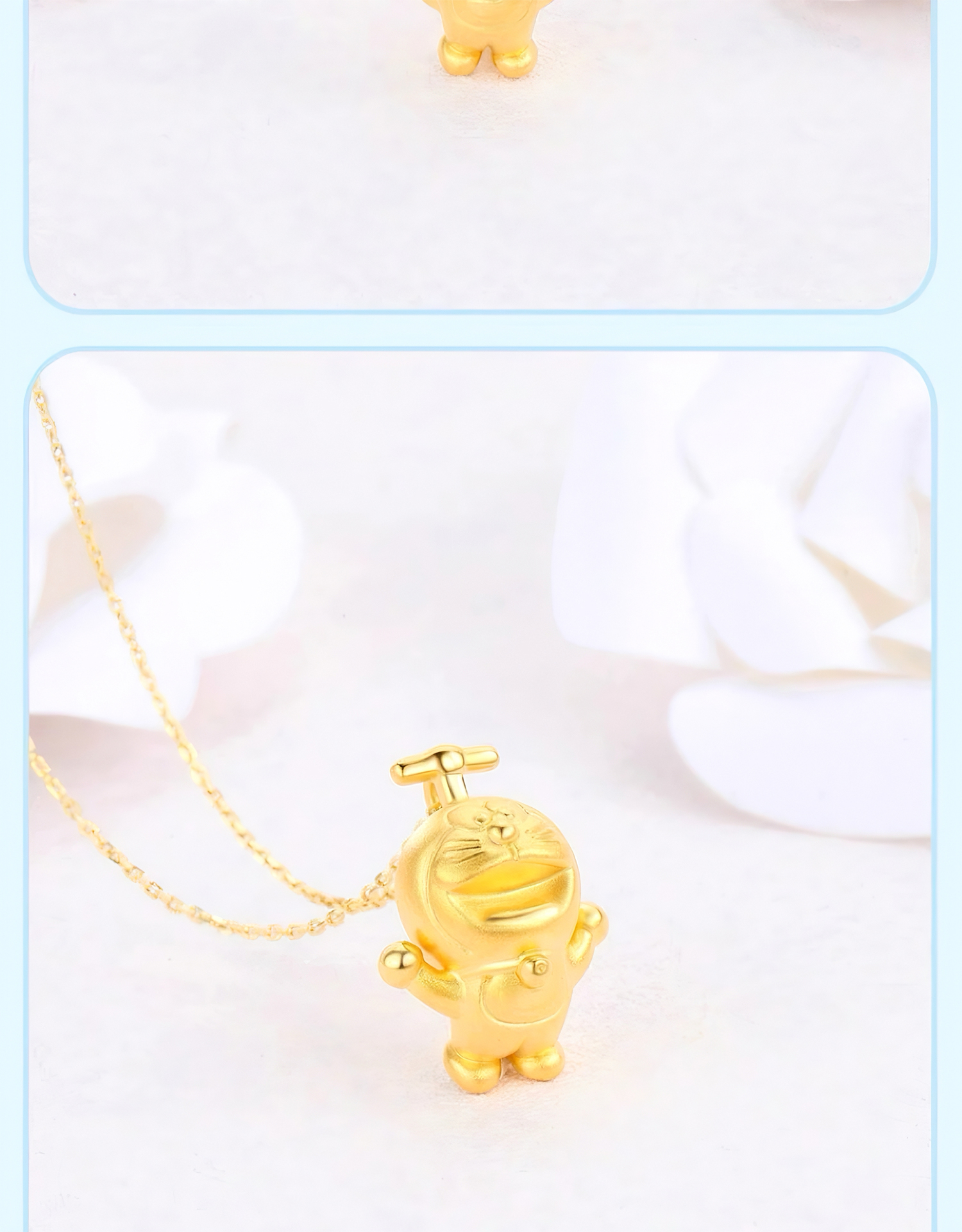 【HETIN】999 Pure Gold Doraemon Charm Pendant Cartoon Solid Gold Necklace ...