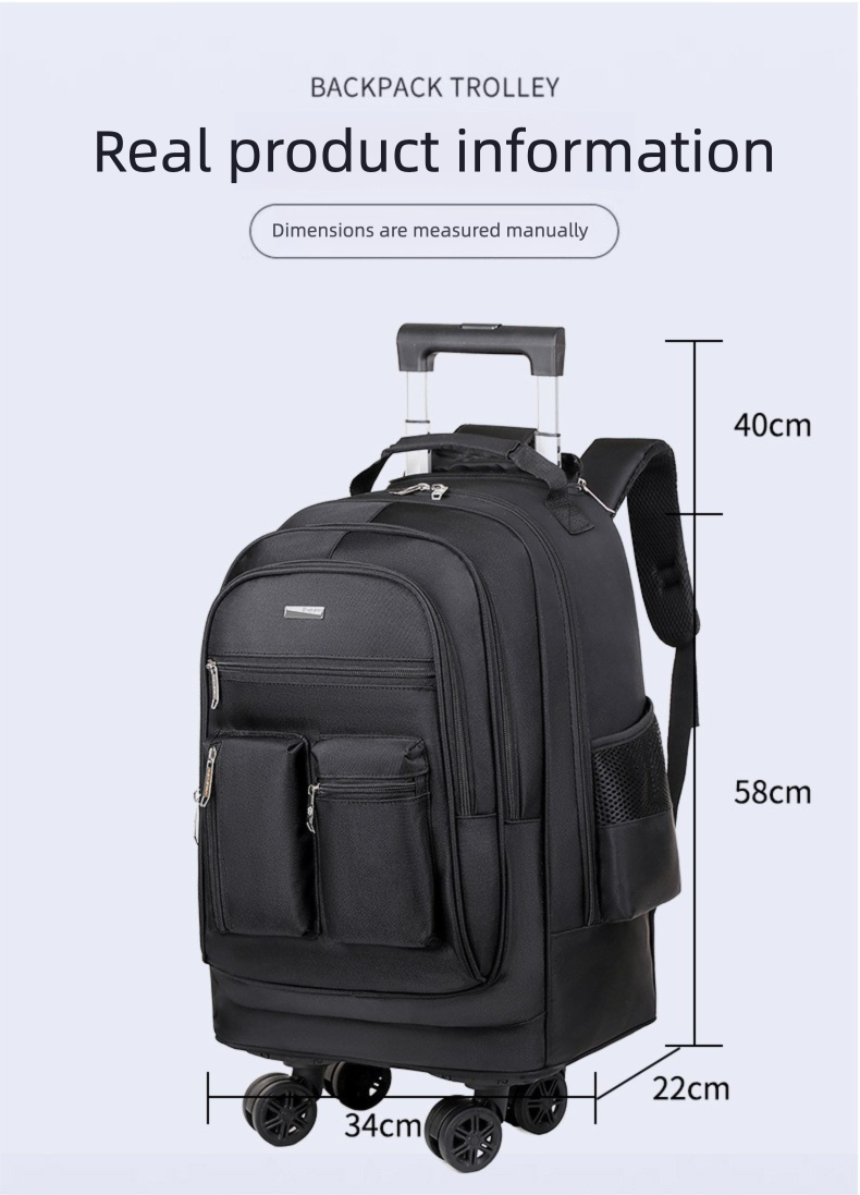 Multi functional Rolling Backpack 360 Degree Wheels Large Capacity ...