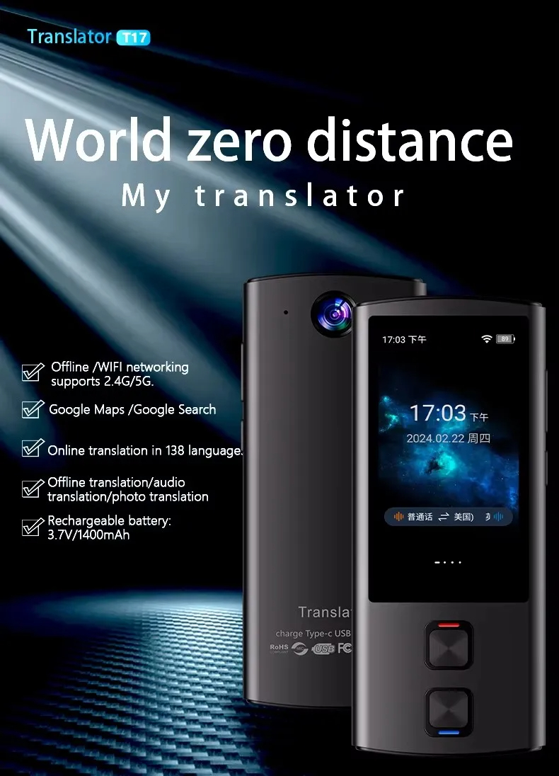 Portable Translation Camera Device T17 Real-Time Smart Voice Photo ...