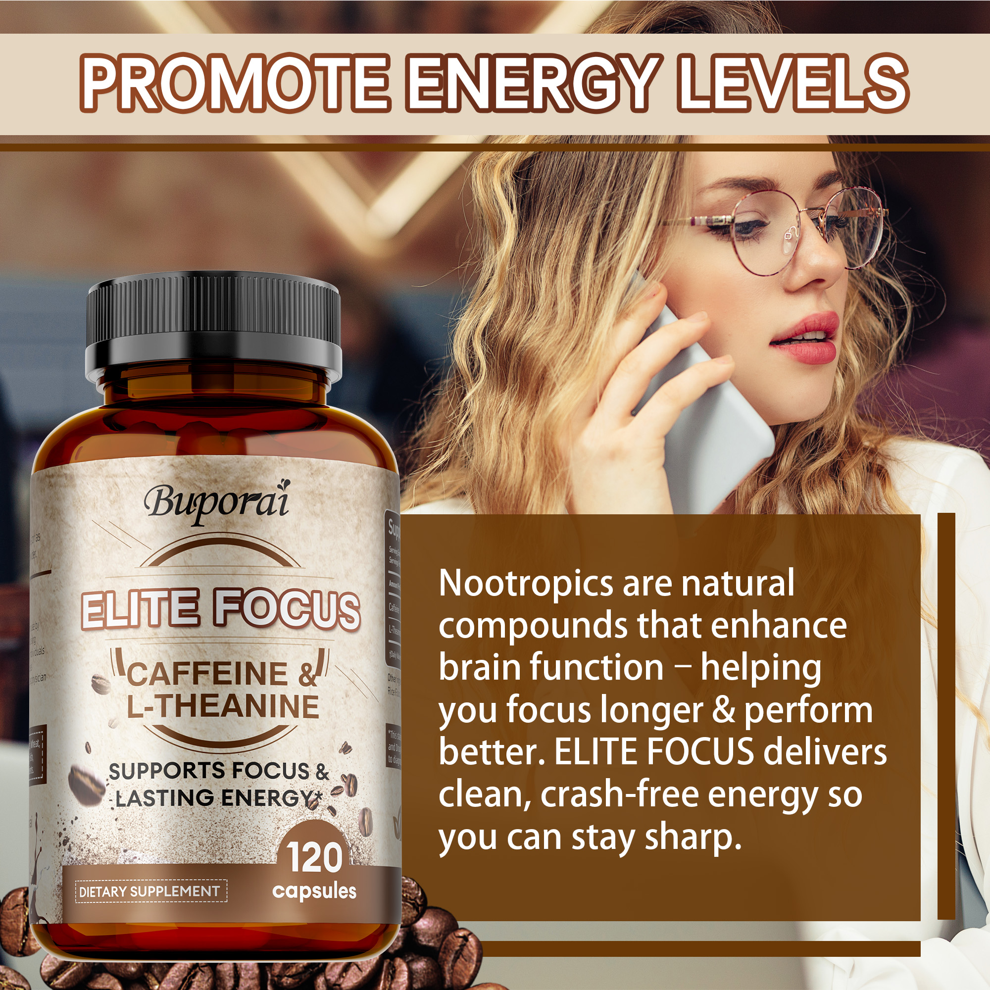 Caffeine capsules containing L-theanine - provide focused energy ...
