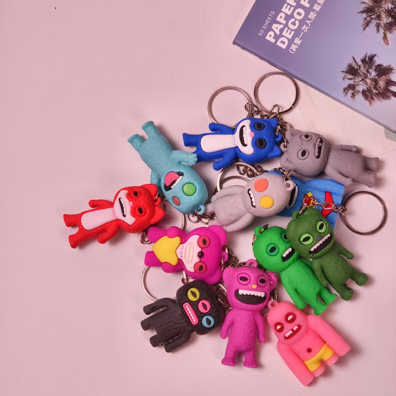 24Pcs Fuggler Keychain Blind Box mini funny ugly tooth monster key ring ...